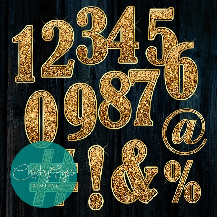 Gold Glitter Alphabet Numbers and Punctuation Clip Art - Etsy