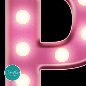 Pink Marquee Lights Alphabet, Vintage Light Box Lettering Clip Art ...