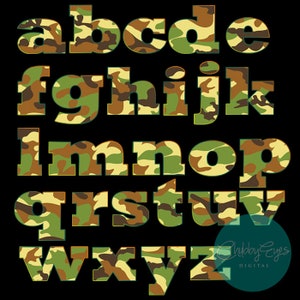 Camo Digital Alphabet, Camouflage Pattern Clip Art, Letters, Alphabet ...