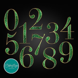 Green Glitter Alphabet Clip Art, Lettering Clip Art- Digital Instant ...