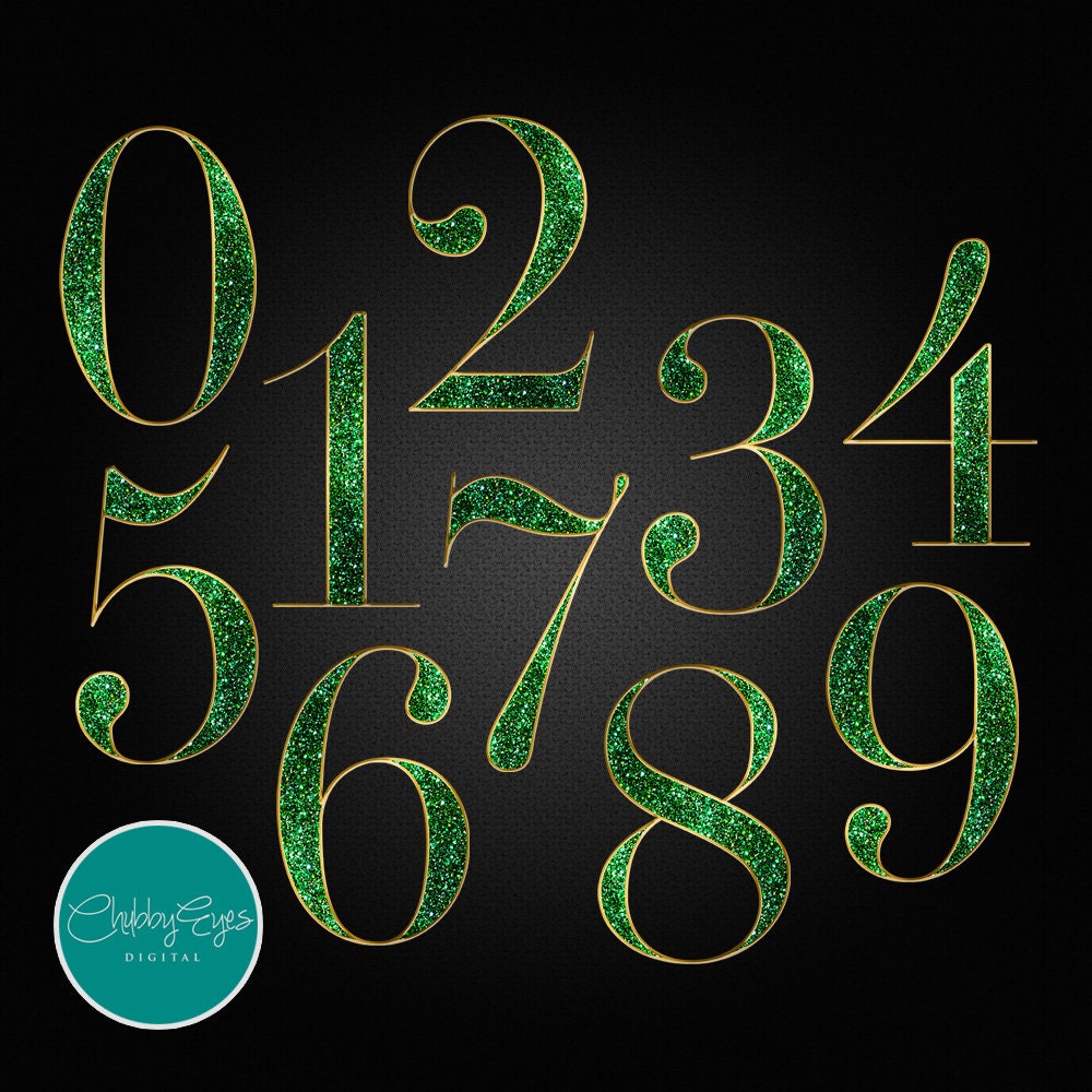 Green Glitter Alphabet Clip Art, PNG Set (digital Download) - Etsy