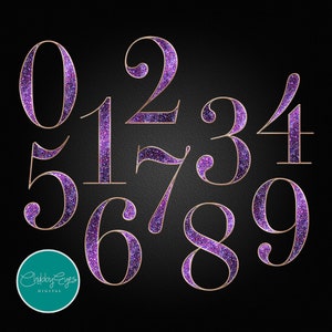 Purple Glitter Alphabet Clip Art, Lettering Clip Art- Digital Instant ...