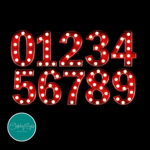 Red Marquee Lights Alphabet, Vintage Light Box Lettering Clip Art ...