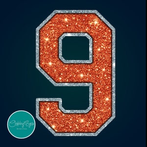 Orange Silver Glitter Varsity Alphabet Clip Art, Sport College Style ...