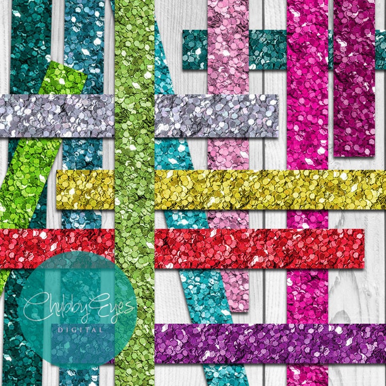 66 Chunky Glitter Strips Borders Digital Glitter Clip Art - Etsy
