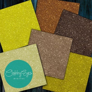 Yellow & Brown Glitter Digital Papers, Scrapbook Papers Sparkles ...