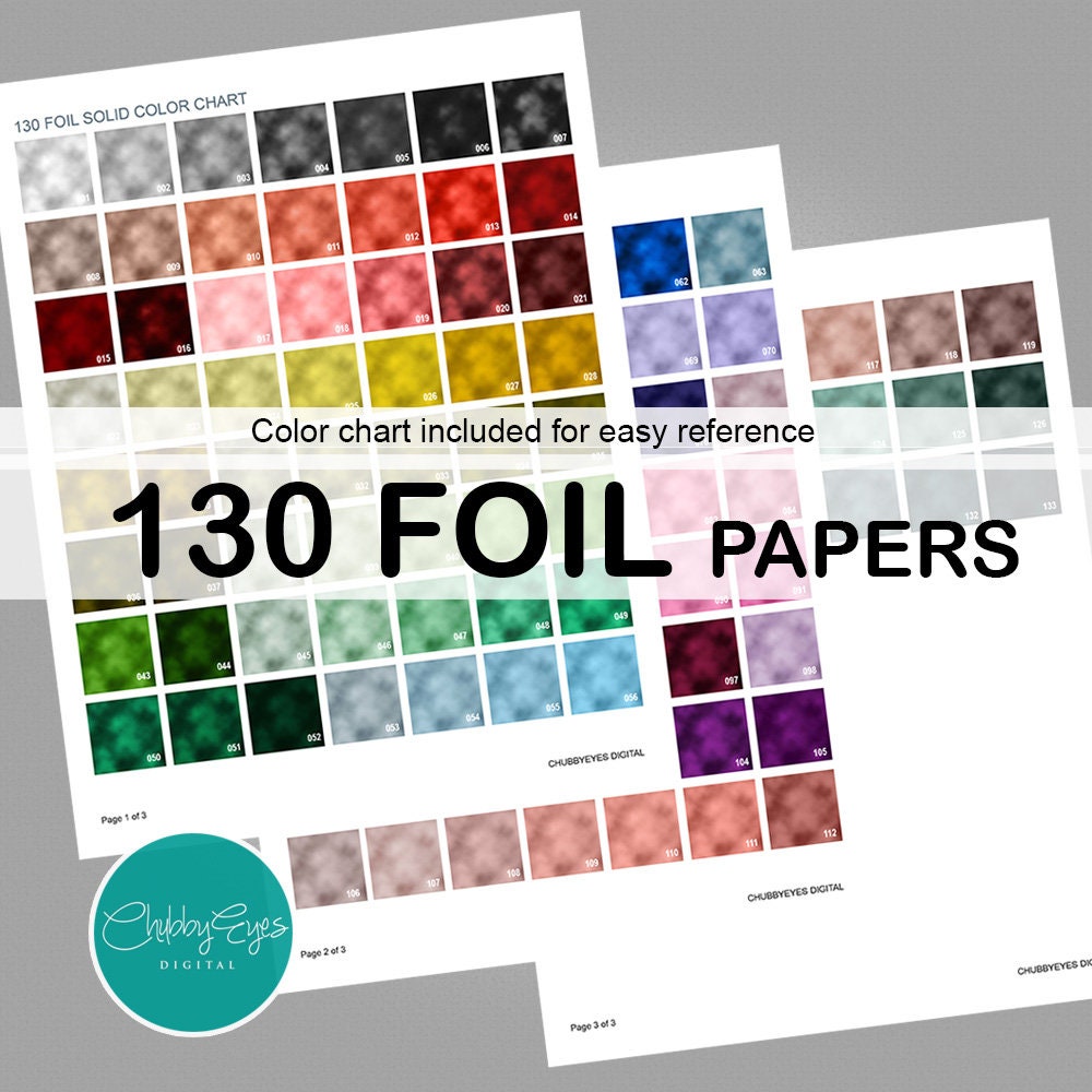 130 Metallic Foil Papers, Color Digital Papers, Metallic Colorful ...