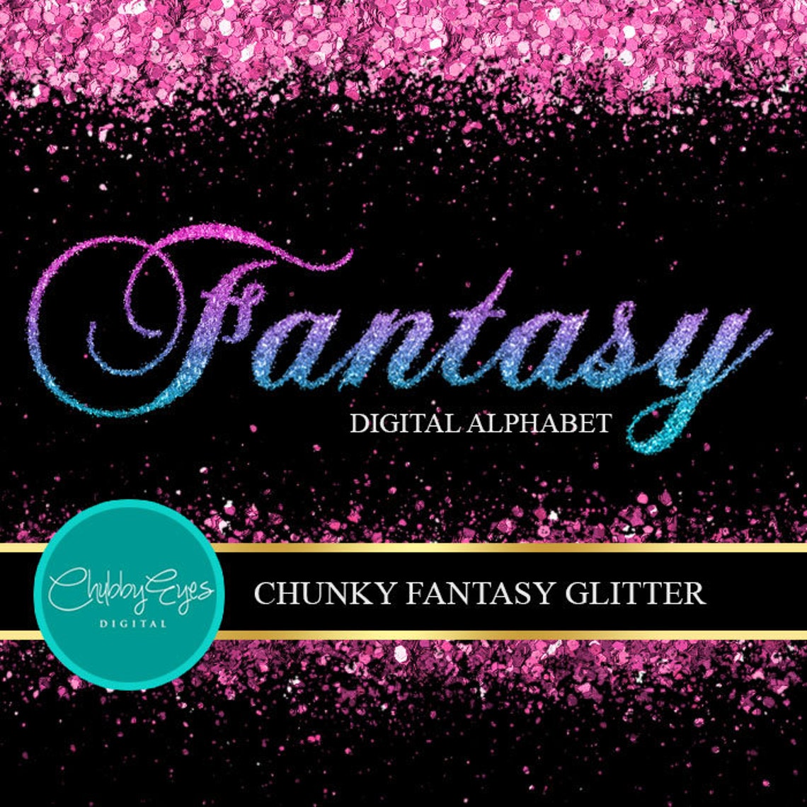 Chunky Ombre Glitter Alphabet, Numbers Clip Art, Digital Sparkle Font ...