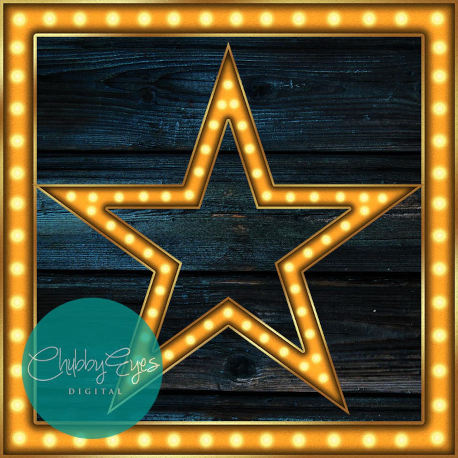 Marquee Light Digital Frame Clip Art Vintage Light - Etsy