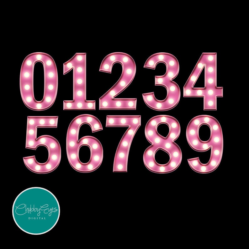 Pink Marquee Lights Alphabet, Vintage Light Box Lettering Clip Art ...