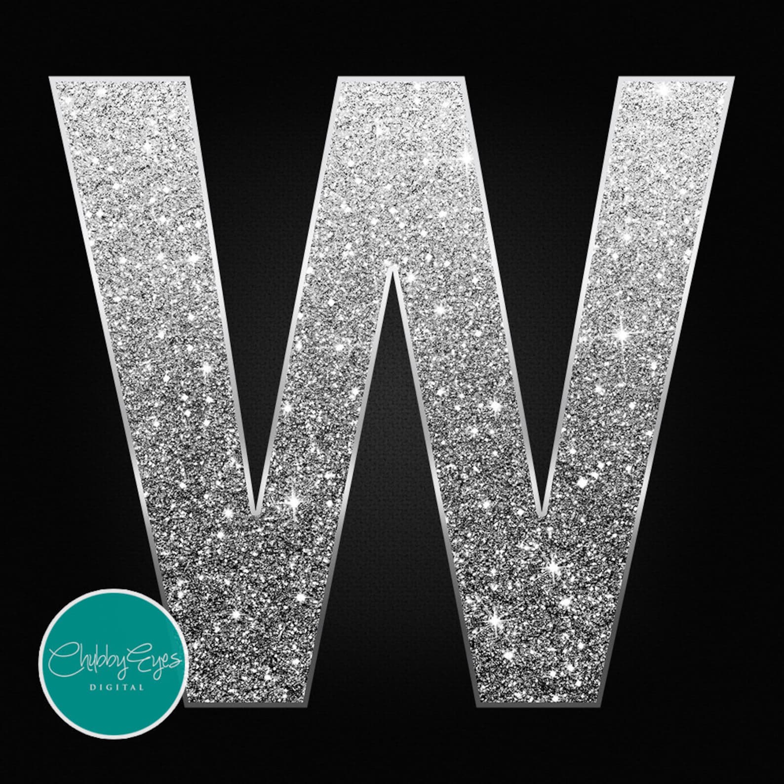 Ombre Silver Glitter Alphabet Clip Art, Glam Clip Art Digital Instant ...