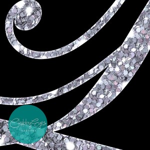 Silver Chunky Glitter Alphabet Clip Art, T, Digital Script Font Style ...