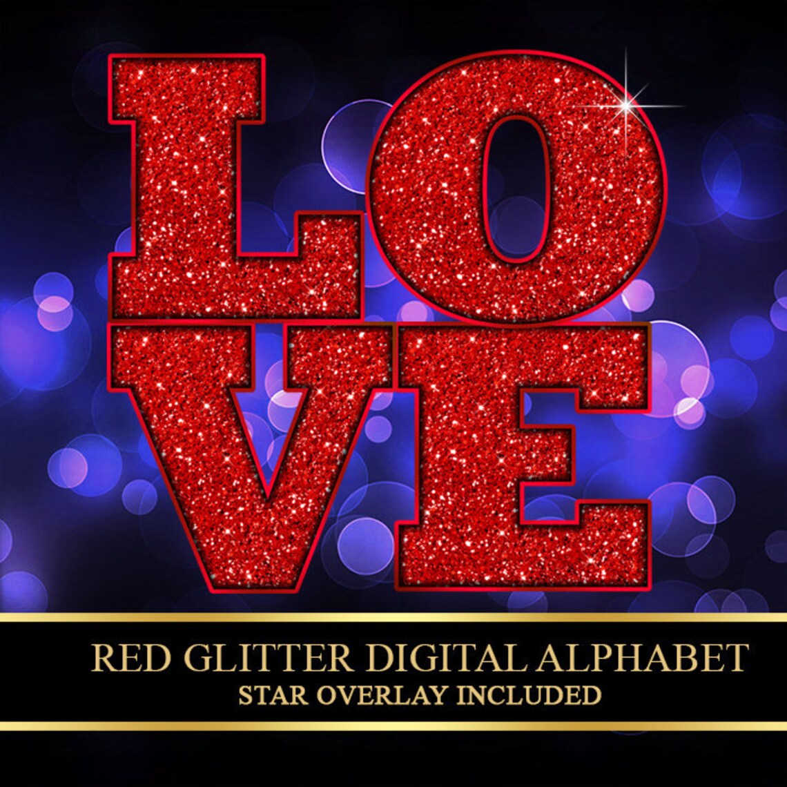 Christmas Red Glitter Digital Alphabet Numbers Punctuation | Etsy