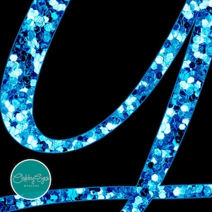 Blue Glitter Alphabet Clip Art, Chunky Glitter Lettering Clip Art ...