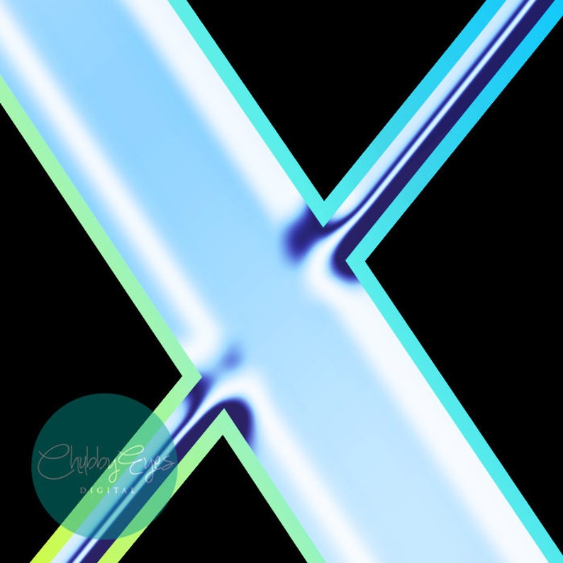 Metallic Blue Digital Alphabet Numbers and Punctuation Clip - Etsy