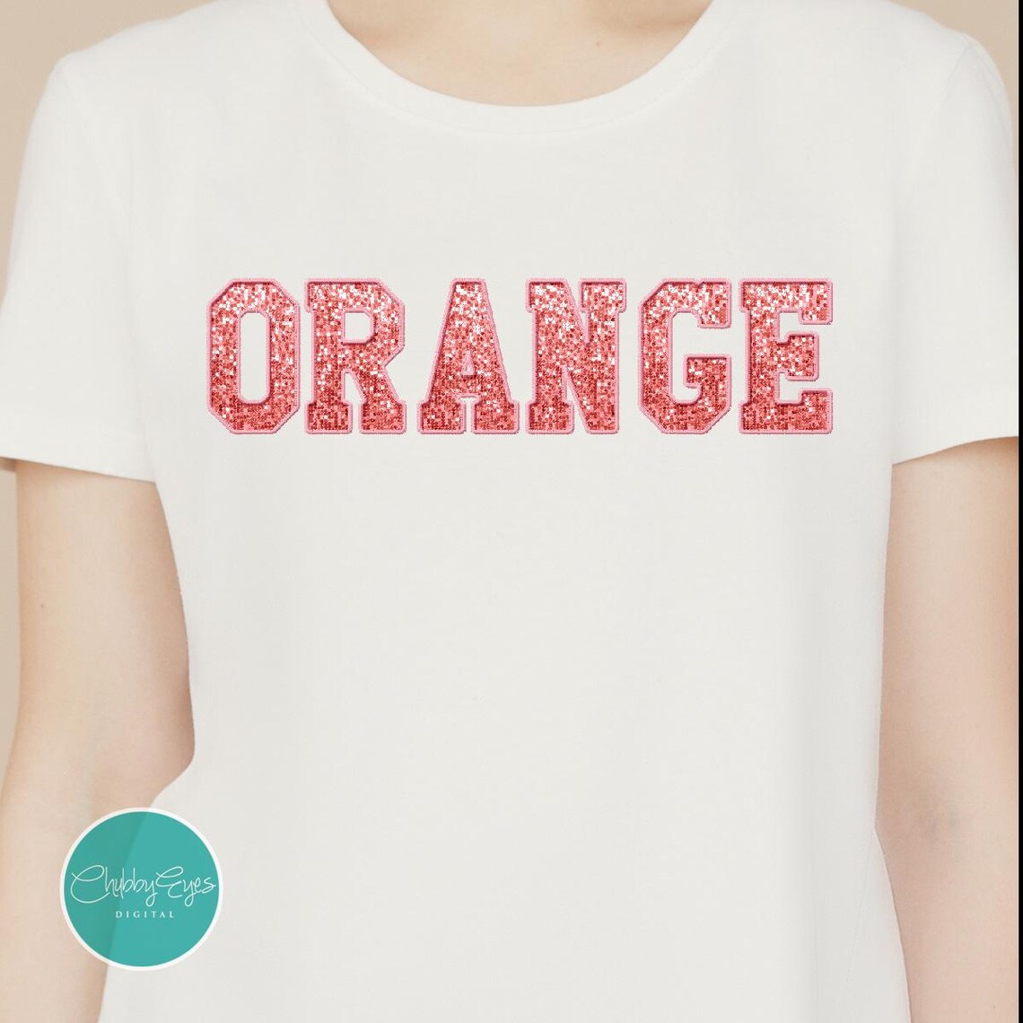 Orange Sequin Varsity Alphabet Clip Art, Sport College PNG Letters ...