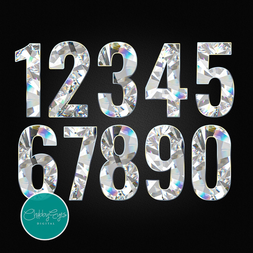 Diamond Alphabet Clip Art, Numbers and Punctuation Clipart Images ...