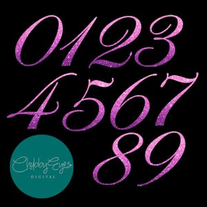 Pink Purple Ombre Glitter Alphabet, Numbers and Punctuation Clip Art ...