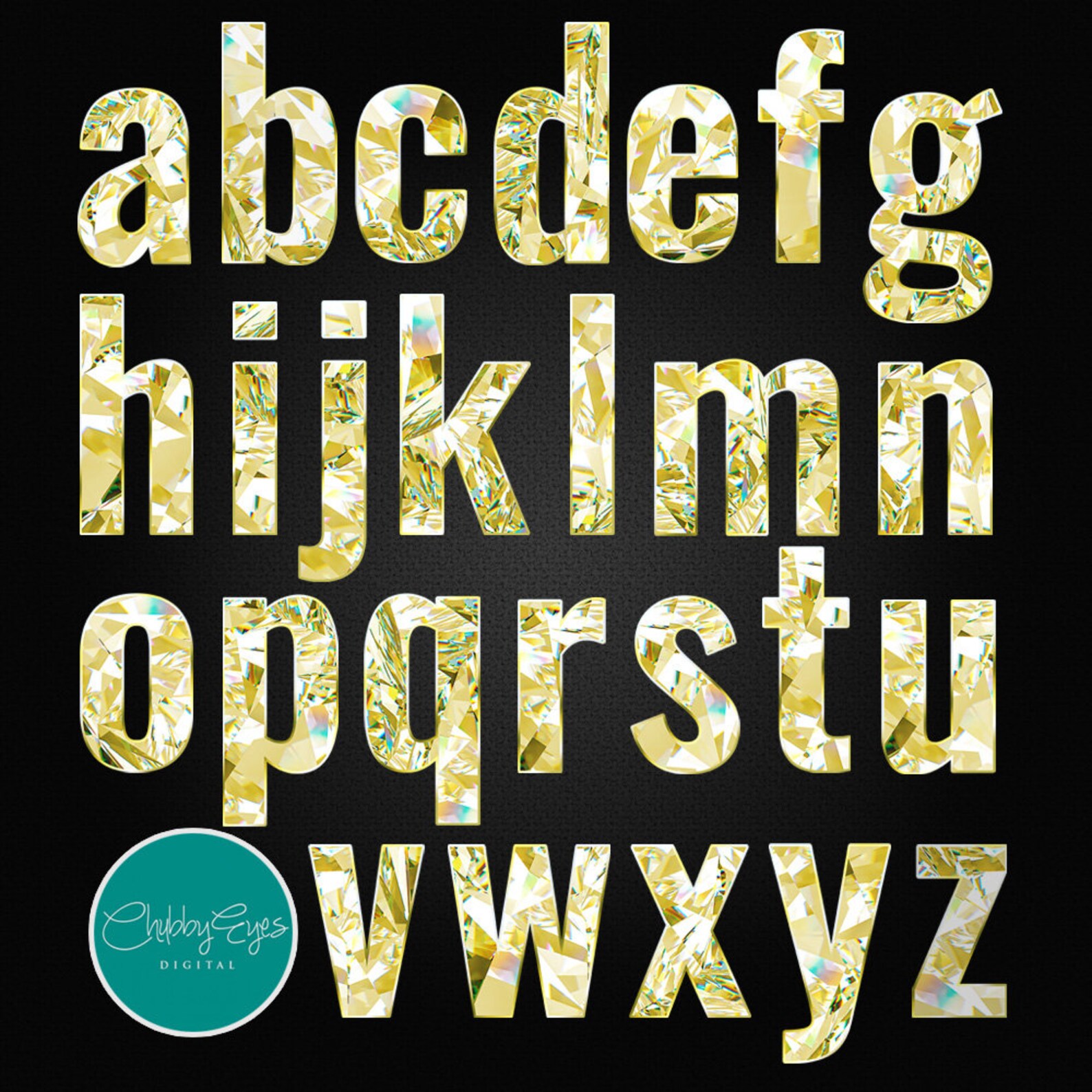 Diamond Alphabet Clip Art Yellow Numbers and Punctuation Clip - Etsy