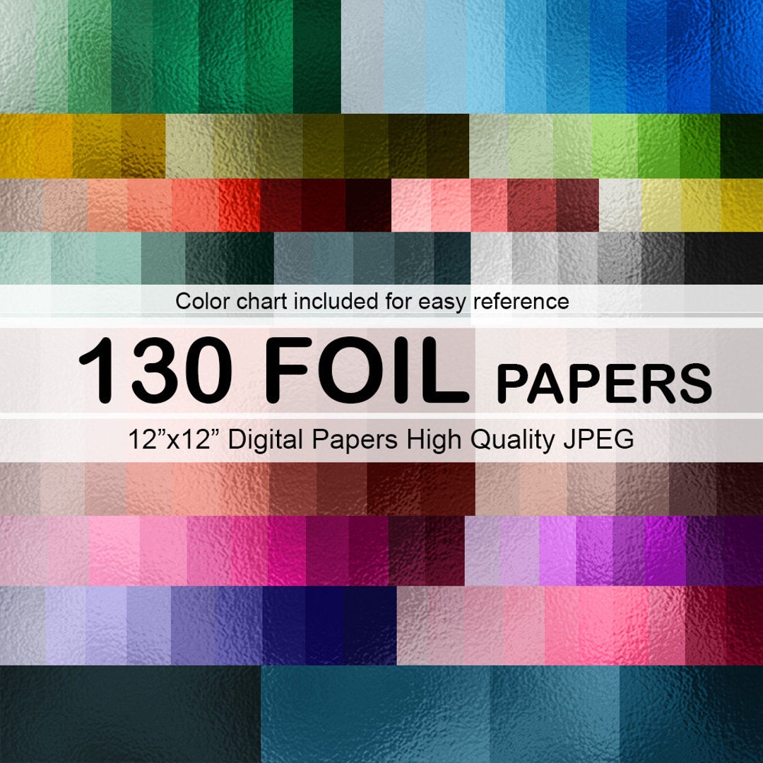 130 Metallic Foil Papers, Color Digital Papers, Metallic Colorful ...