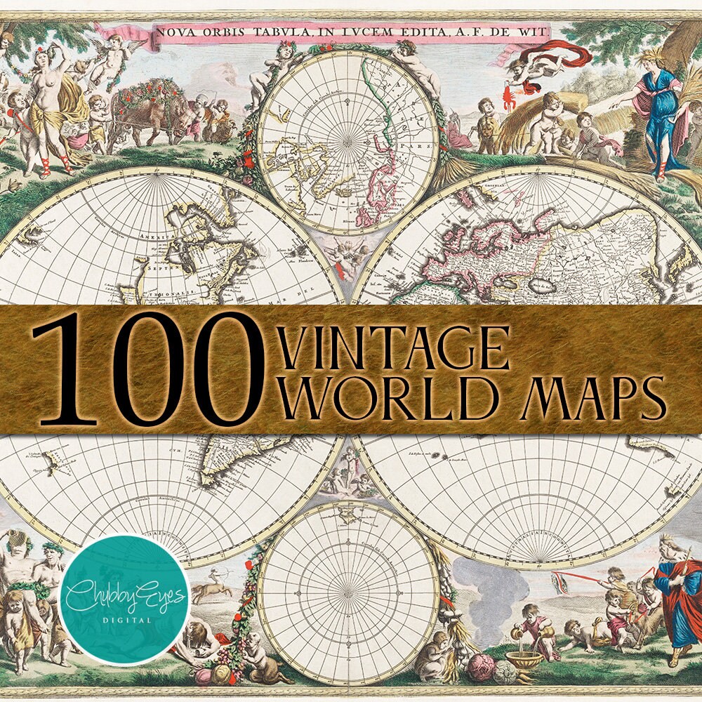 100 Vintage World Maps, Old Maps, Antique Maps, Digital Maps ...