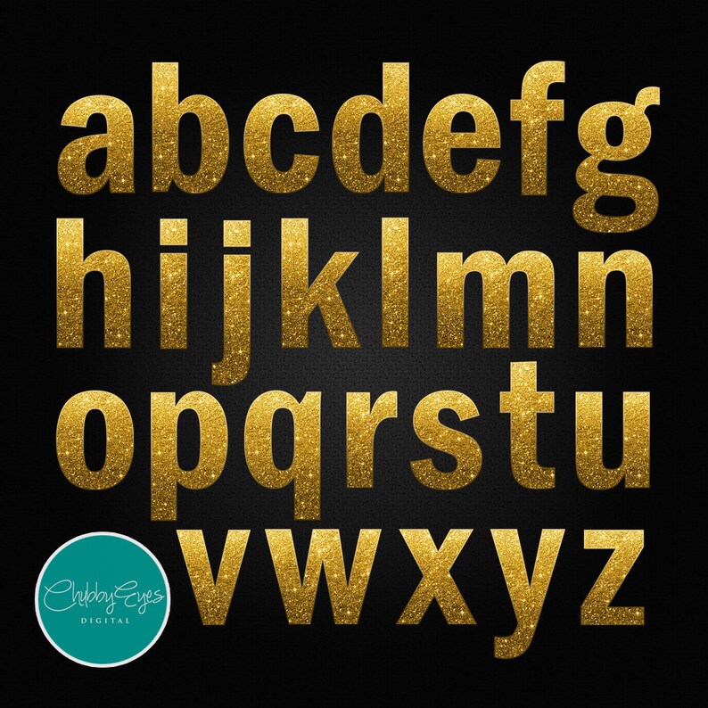 Ombre Gold Glitter Alphabet Clip Art, Glam Clip Art- Digital Instant ...