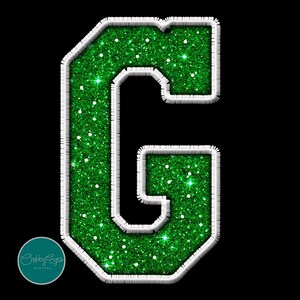 Green Glitter Varsity Alphabet PNG Clip Art (digital Download) - Etsy