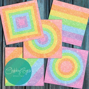 Rainbow Glitter Digital Papers, Scrapbook Papers, Glitter Pattern ...