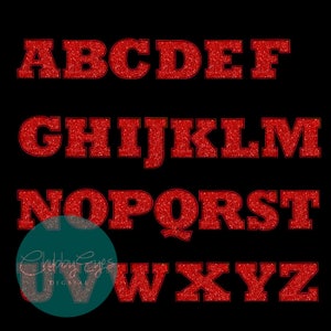 Christmas Red Glitter Digital Alphabet, Numbers, Punctuation Clip Art ...