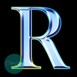 Metallic Blue Digital Alphabet, Numbers and Punctuation Clip Art ...