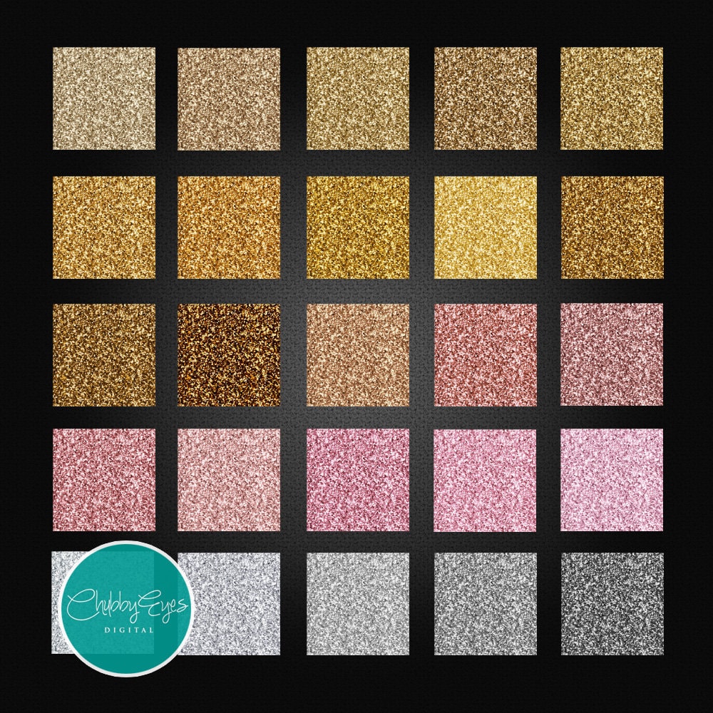 Gold Silver Chunky Glitter Digital Papers Seamless Scrapbook - Etsy