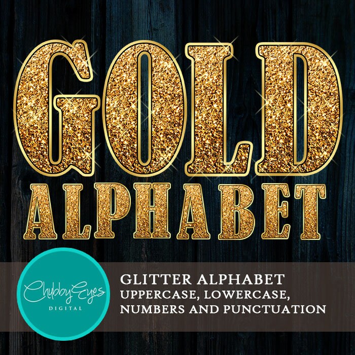 Gold Glitter Alphabet Numbers and Punctuation Clip Art - Etsy
