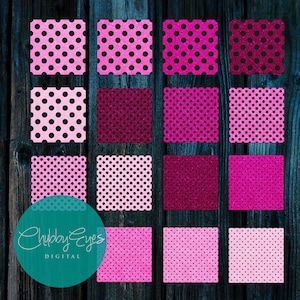 Pink Glitter Polka Dot Digital Papers, Scrapbook Papers Black Polka ...