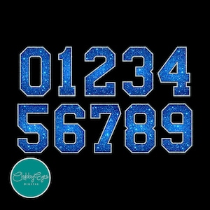 Blue Silver Glitter Varsity Alphabet Clip Art, Sport College Style ...