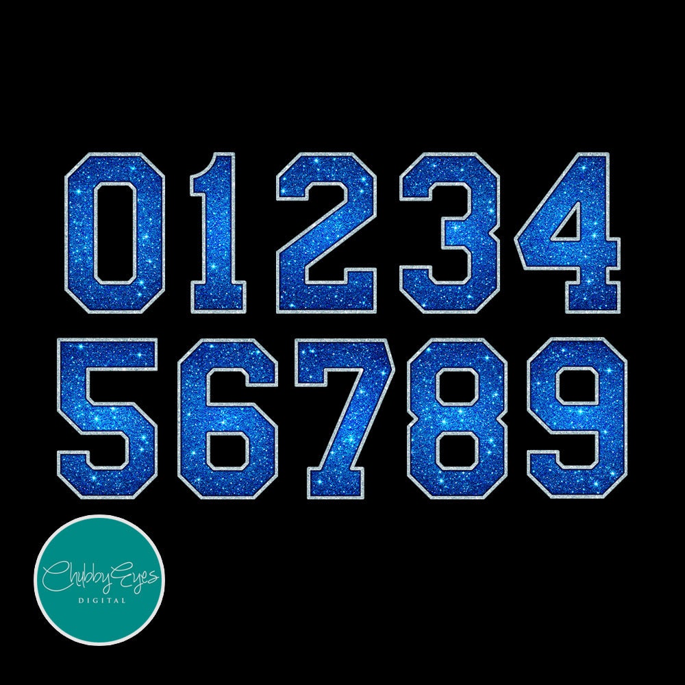 Blue Glitter Varsity Alphabet Clip Art (digital Download) - Etsy