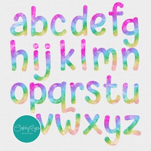 Watercolor Alphabet Clip Art, Rainbow Alphabet- Digital Instant ...