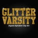 Gold Glitter Varsity Alphabet Clip Art, Sport College Style PNG Letters ...