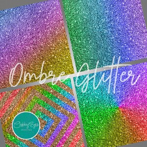 Ombre Glitter Digital Papers, Digital Scrapbook Papers, Colorful ...