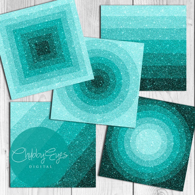 TEAL Glitter Digital Papers Scrapbook Papers TEAL Sparkles - Etsy