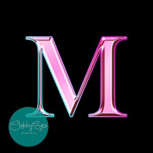 Metallic Pink Digital Alphabet, Numbers and Punctuation Clip Art ...