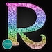 Rainbow Glitter Alphabet Clip Art, Colorful Glam Clip Art Digital ...