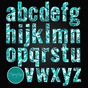 Aquamarine Alphabet Clip Art, Diamond Alphabet Clipart Images - Digital ...
