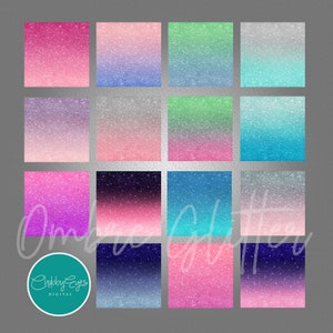 Ombre Glitter Digital Papers, Scrapbook Papers Colorful Glitter Clipart ...