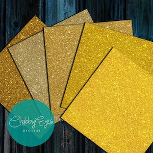 Gold and Silver Glitter Digital Papers, Scrapbook Papers Black Sparkles ...