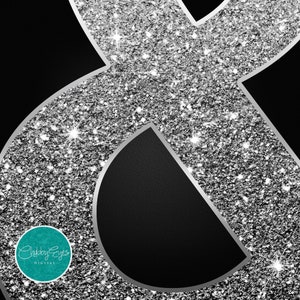 Ombre Silver Glitter Alphabet Clip Art, Glam Clip Art- Digital Instant ...