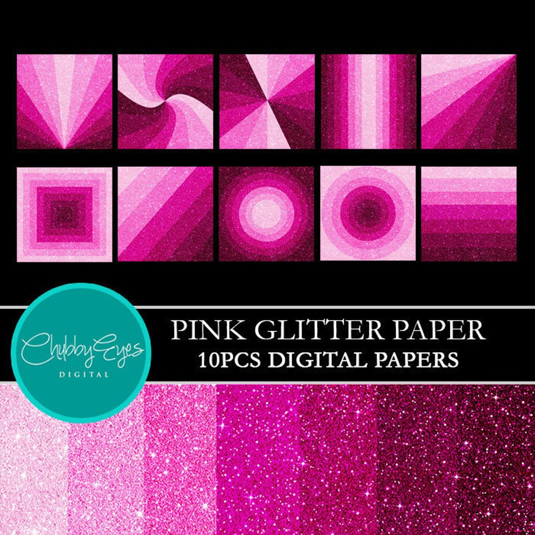 Pink Glitter Digital Papers, Scrapbook Papers, Pink Sparkles Clipart ...