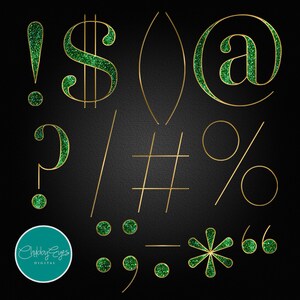 Green Glitter Alphabet Clip Art, Lettering Clip Art- Digital Instant ...