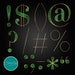 Green Glitter Alphabet Clip Art, Lettering Clip Art- Digital Instant ...