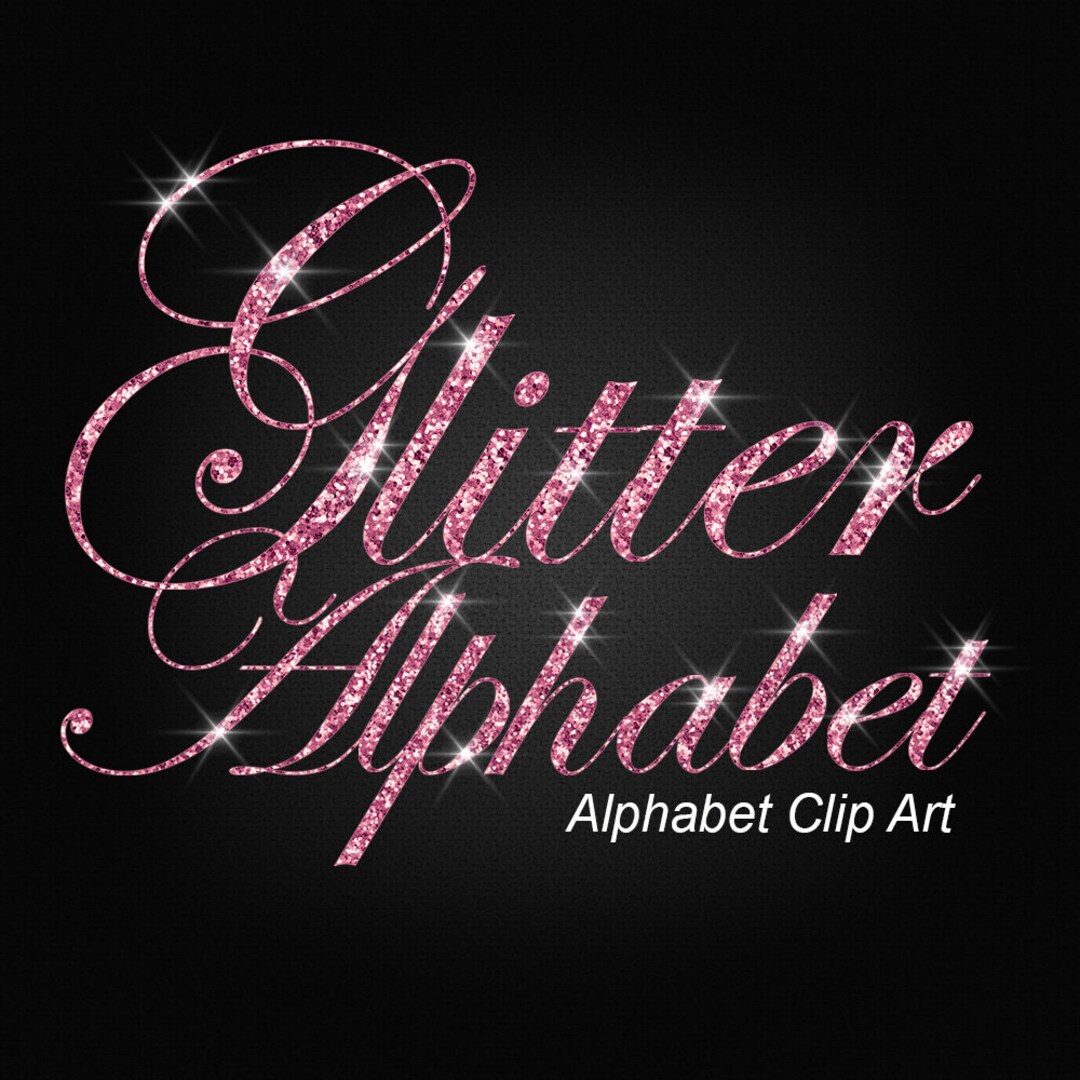 Rose Gold Glitter Alphabet Clip Art, Sparkle Lettering (digital ...