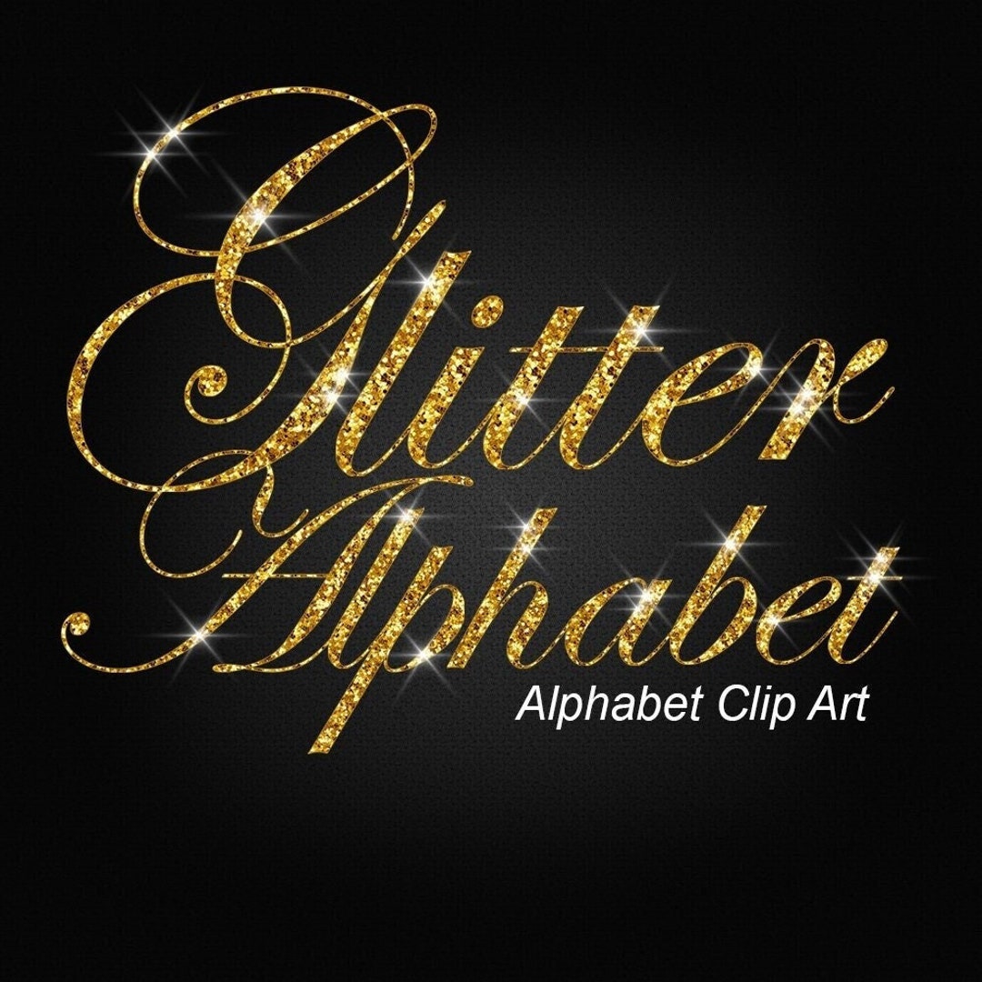 Gold Chunky Glitter Alphabet Clip Art Numbers and Punctuation - Etsy
